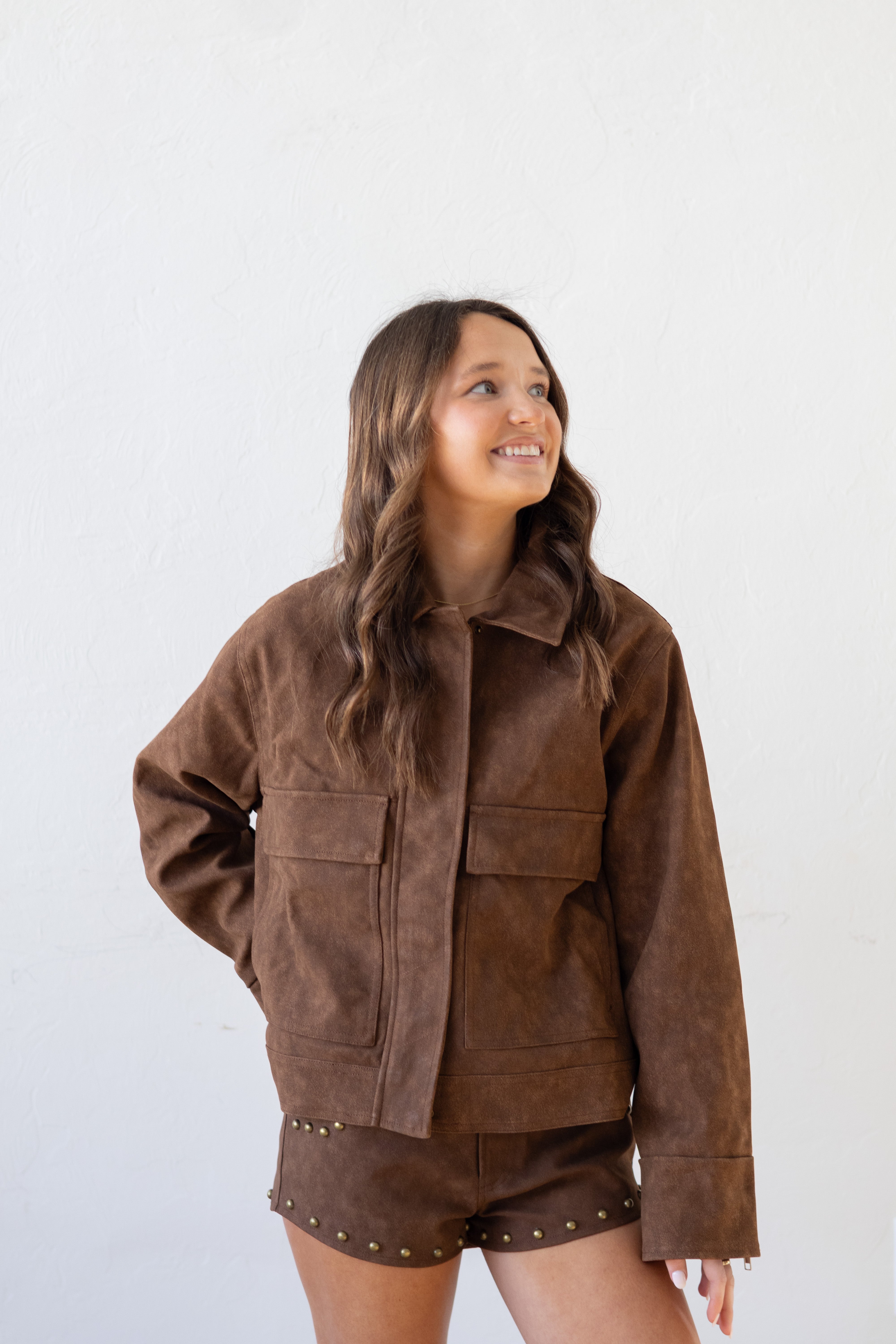Cheyenne Collared Jacket- Brown – Shop MKay